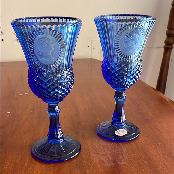 Avon | Kitchen | Elegant Blue Avon Fostoria George And Martha Goblets ...
